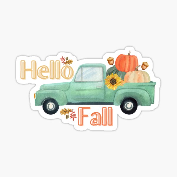 "Hello Fall Sticker" Sticker for Sale by kxmdesigns | Redbubble