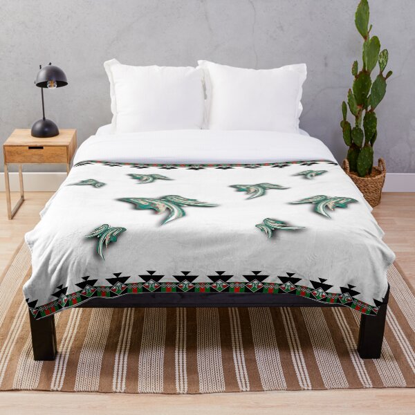 "Traditional Pueblo Indian with Butterfly Design" Throw Blanket for ...