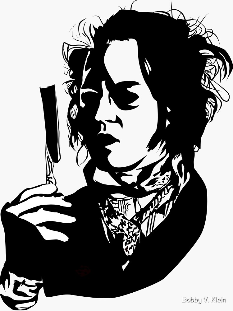 "Minimalist Sweeney Todd with razor" Sticker for Sale by bobbyvklein ...