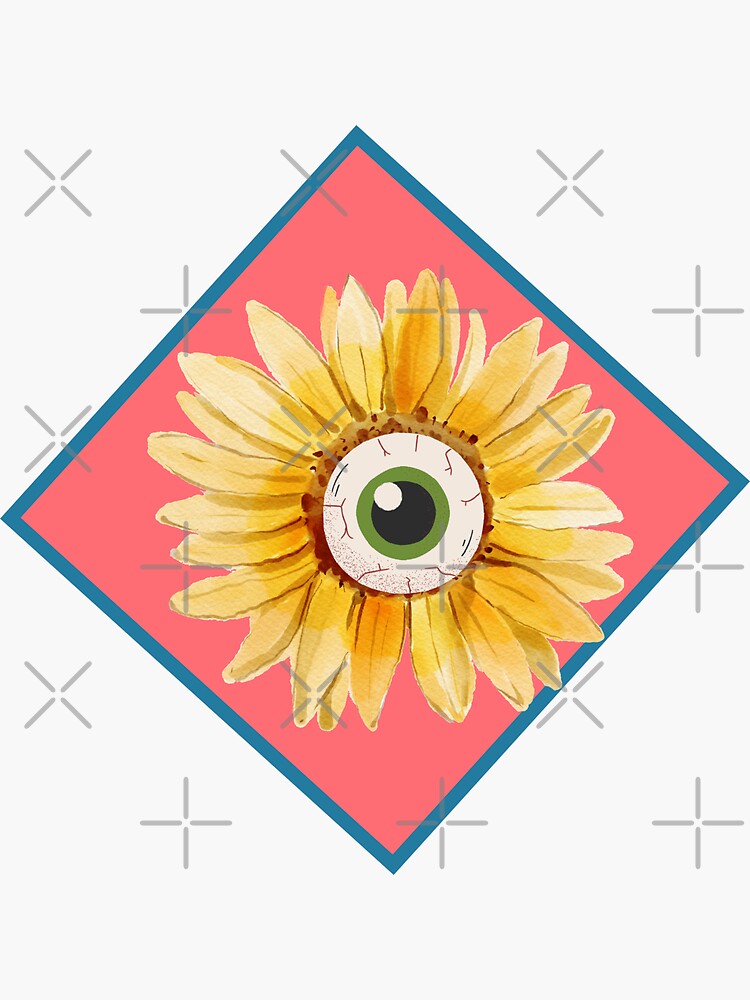 "weirdcore aesthetic sunflower eyeballs" Sticker for Sale by ...