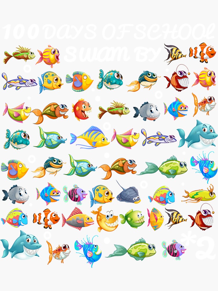 "100 Days Of School Swam By Fisher Teacher Boy Girl Birthday Gift Ideas ...