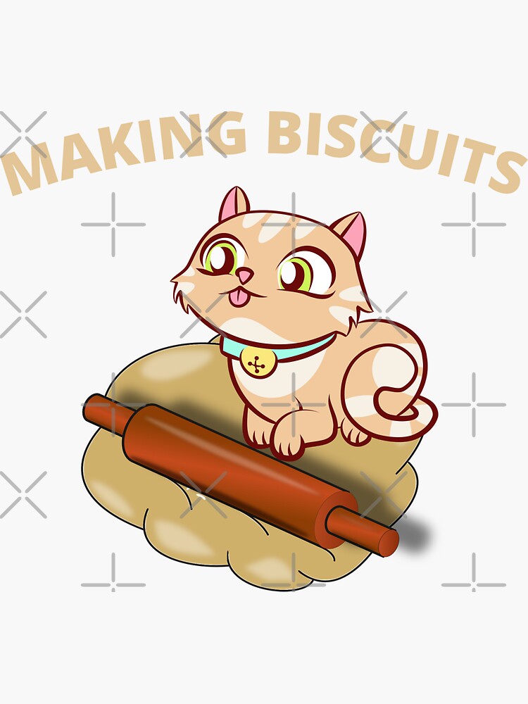 "Cat Making Biscuits Sticker" Sticker for Sale by Suraj0285 | Redbubble