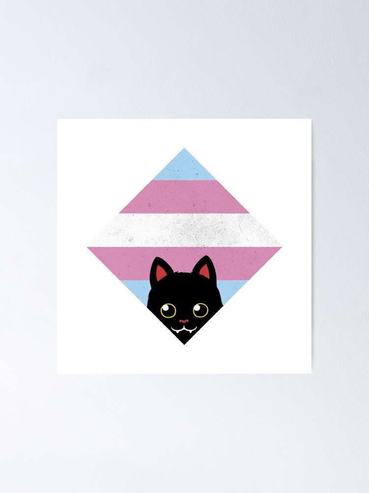 "Peeking Cat Trans Square Flag by Tobe Fonseca" Poster for Sale by ...