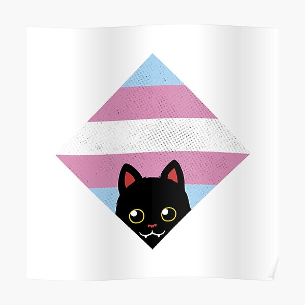"Peeking Cat Trans Square Flag by Tobe Fonseca" Poster for Sale by ...