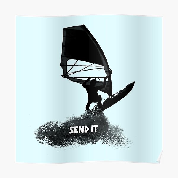 "Windsurfer sending it off the lip of a nice swell" Poster for Sale by ...