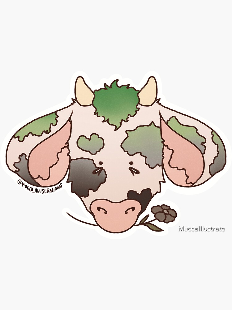 "Mint Chocolate Chip Cow" Sticker for Sale by MuccaIllustrate | Redbubble
