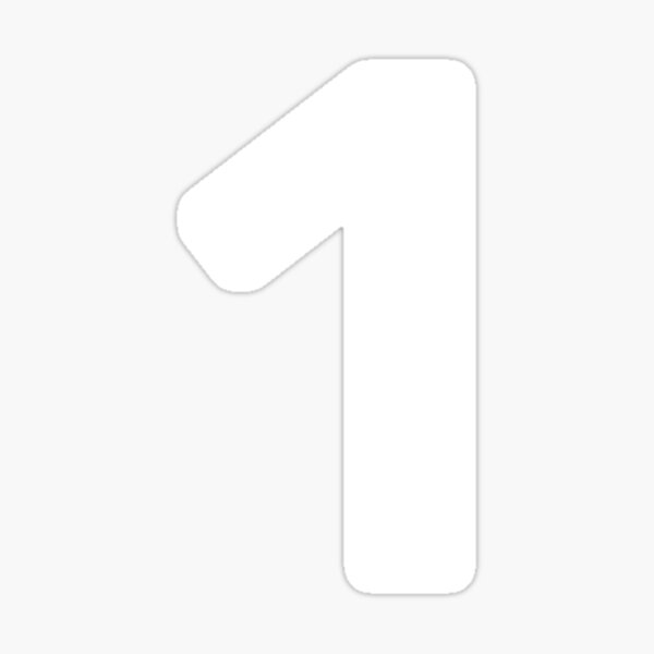 Pegatina «Simple blanco número uno símbolo # 1» de st0n0ga | Redbubble