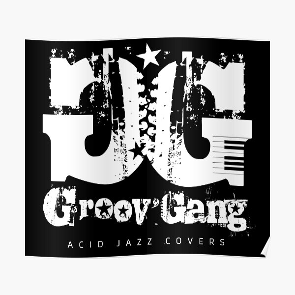 "White GG Groov'gang logo" Poster for Sale by Groovgang | Redbubble