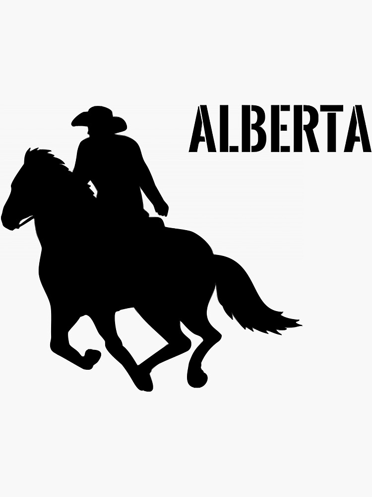"Alberta Rodeo Cowboy" Sticker for Sale by RepresentCloths | Redbubble
