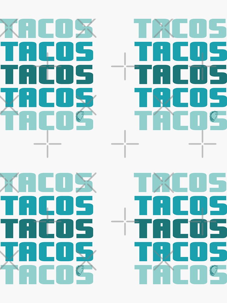 "Tacos blue ombre gradient banner mexican food lover gift" Sticker for ...