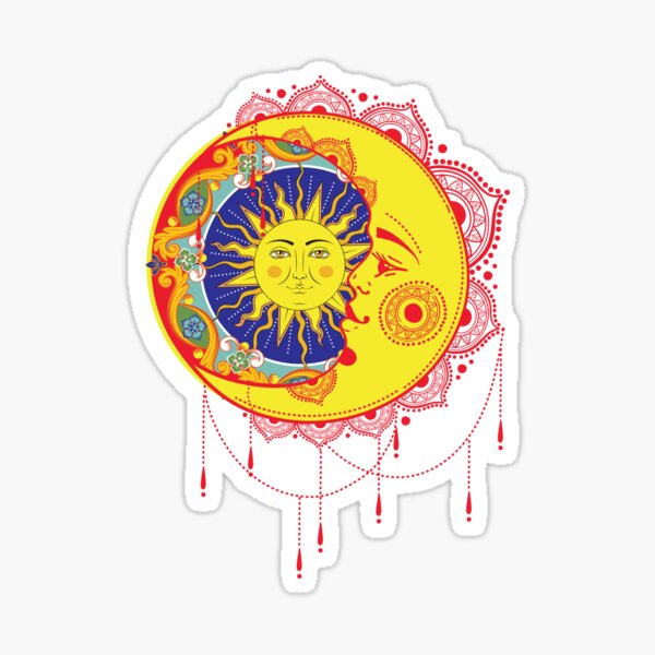 "Celestial Sun and Moon Mystical Energy" Sticker for Sale by sabricreations | Redbubble