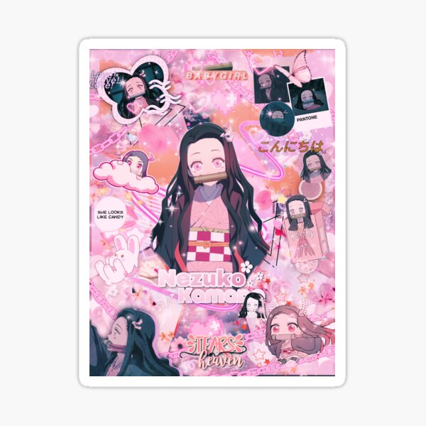 "Nezuko Collage" Sticker for Sale by wickedwaifu | Redbubble