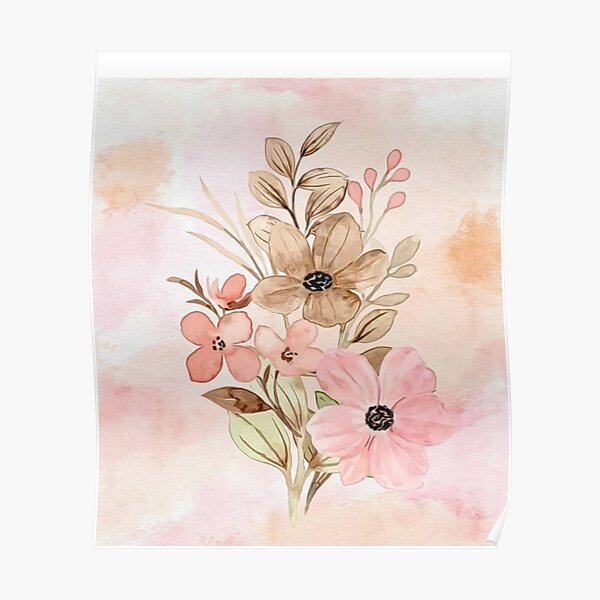 "Flower Bouquet Watercolor Splash" Poster for Sale by HappyLifeCreate ...