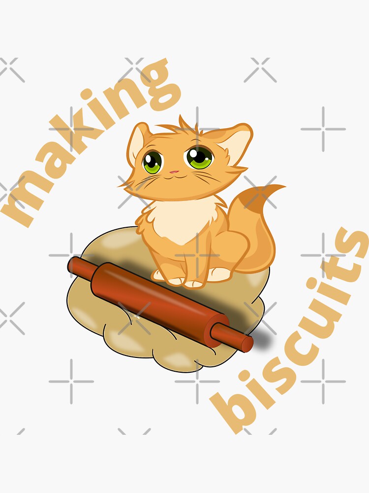"Cat Making Biscuits Sticker" Sticker for Sale by Gemy0582 | Redbubble