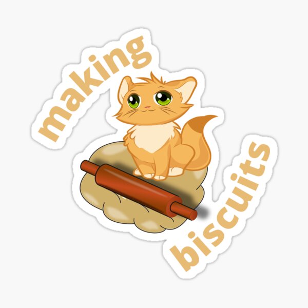 "Cat Making Biscuits Sticker" Sticker for Sale by Gemy0582 | Redbubble