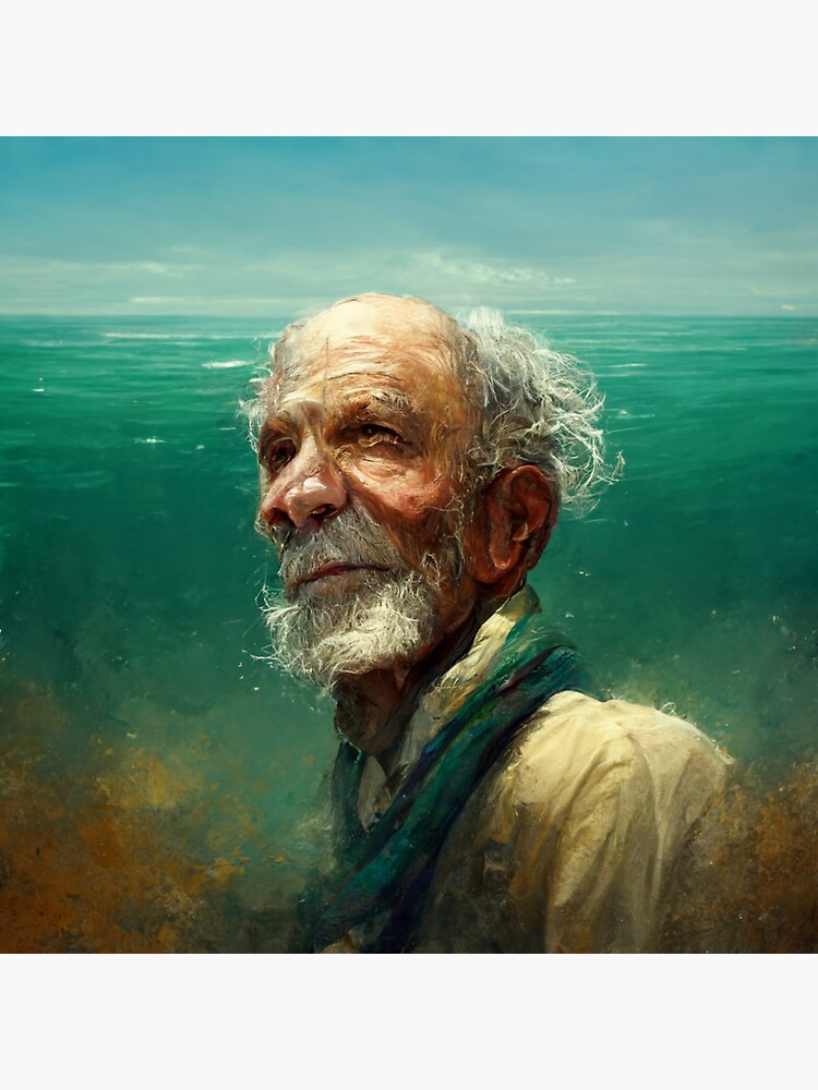"Old Man in the Ocean" Sticker for Sale by Vimpace | Redbubble