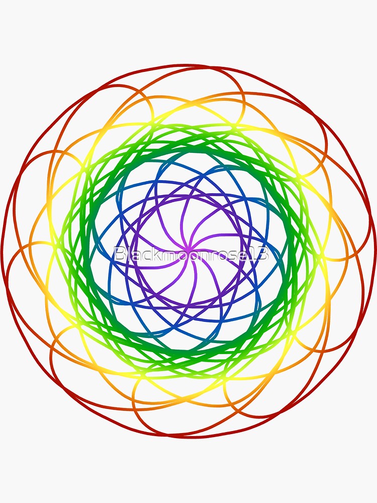 "Rainbow Spirograph " Sticker for Sale by Blackmoonrose13 | Redbubble
