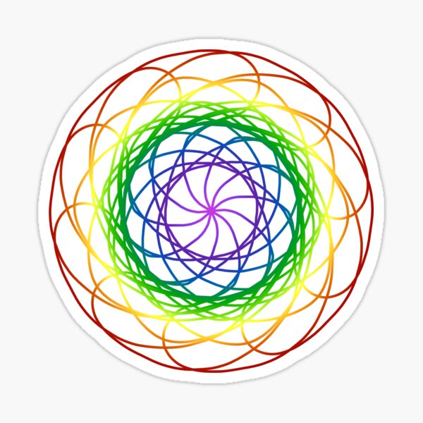 "Rainbow Spirograph " Sticker for Sale by Blackmoonrose13 | Redbubble