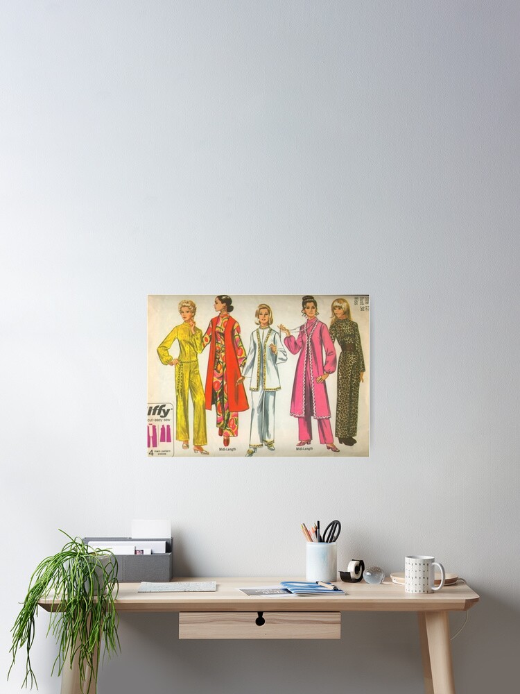 "1970s Fashion Pattern - Maude " Poster for Sale by boojun | Redbubble