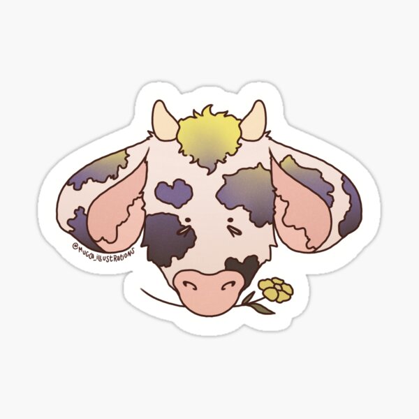 "Lavender Lemonade Cow" Sticker for Sale by MuccaIllustrate | Redbubble