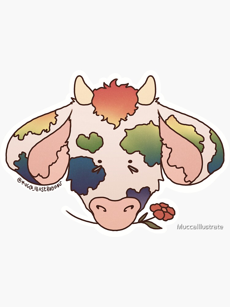 "Fruity Punch Cow" Sticker for Sale by MuccaIllustrate | Redbubble