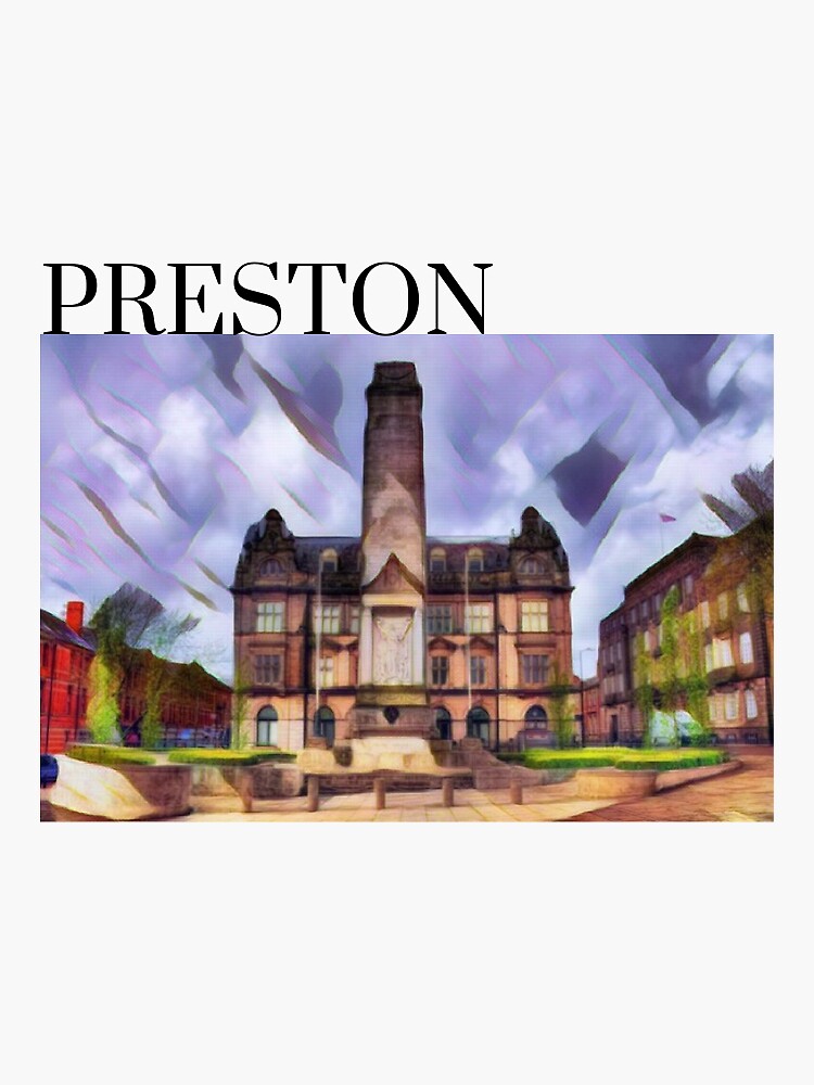 "Preston City Sticker" Sticker for Sale by carrotsnlimes | Redbubble