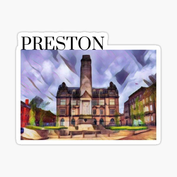 "Preston City Sticker" Sticker for Sale by carrotsnlimes | Redbubble