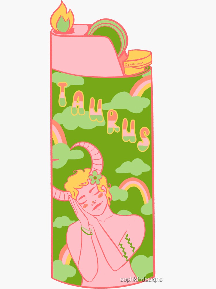 "Femme Astrology Lighter - Taurus Zodiac Sign" Sticker for Sale by ...