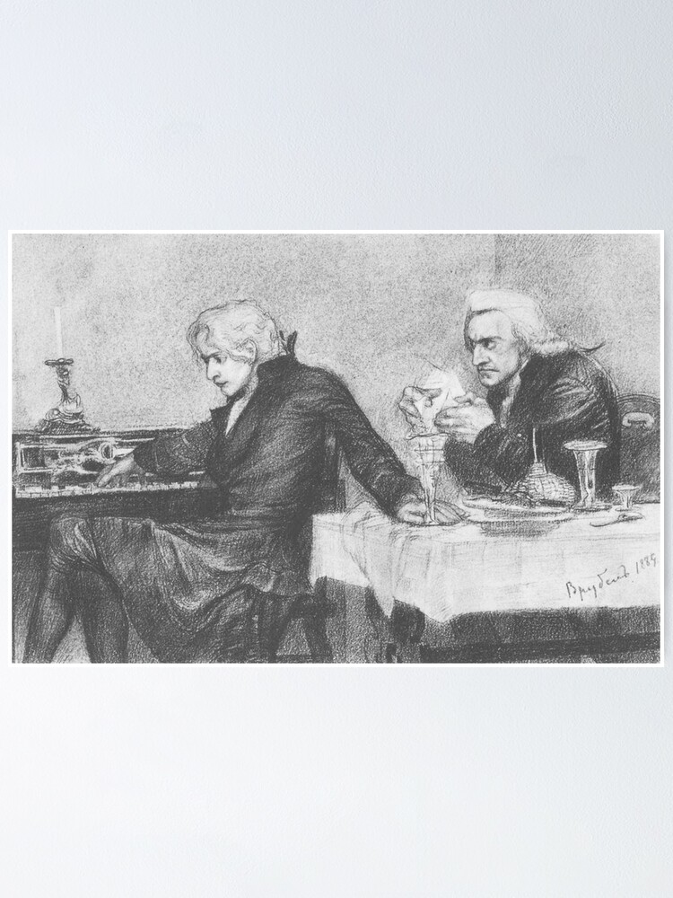 "Mozart and Salieri Historic Amadeus Poisoning Drawing" Poster for Sale ...