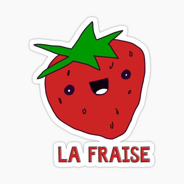 "French strawberry- la fraise" Sticker for Sale by HouseOn17 | Redbubble