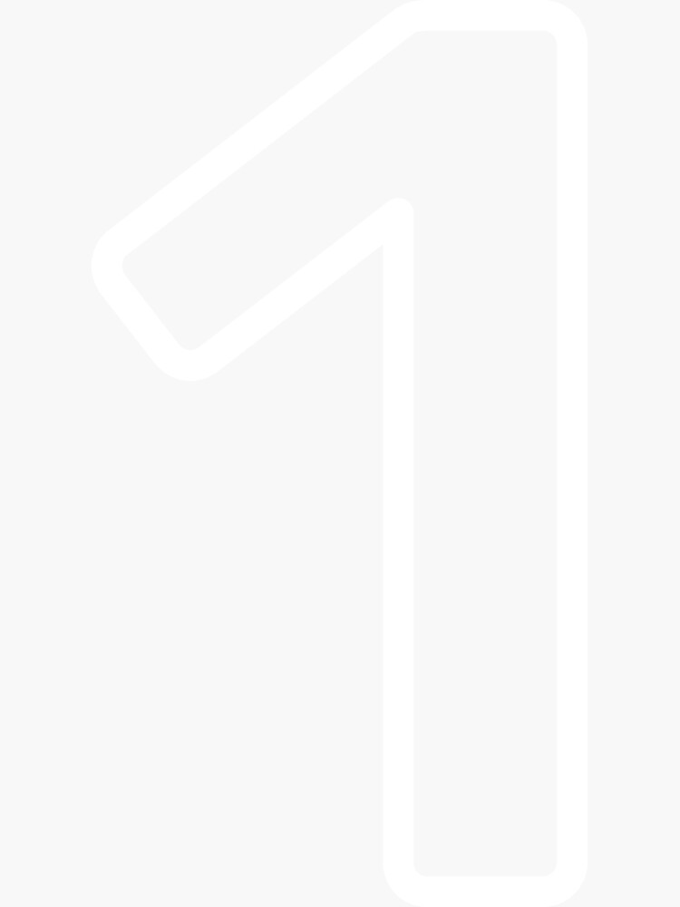 "Simple White Number One Symbol #2 - Outline" Sticker for Sale by ...
