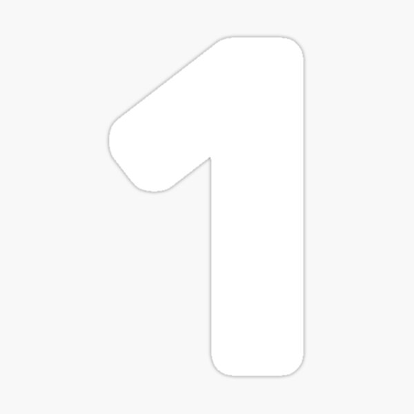 "Simple White Number One Symbol #2 - Outline" Sticker for Sale by ...
