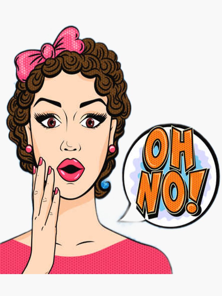 "Oh No reaction of young women " Sticker for Sale by AlexMood | Redbubble