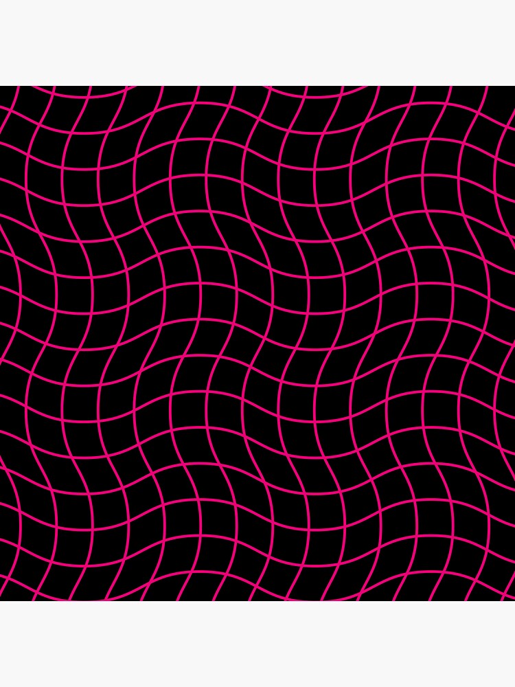 "Retro Abstract Swirl Check Warp Pattern - Pink and Black" Sticker for ...