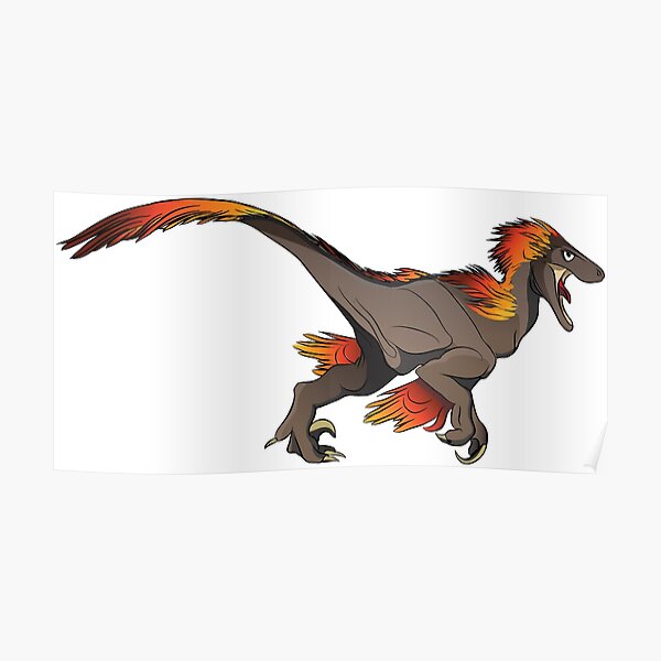"Velociraptor (Feathered "Swift Thief" Theropod Dinosaur)" Poster for ...