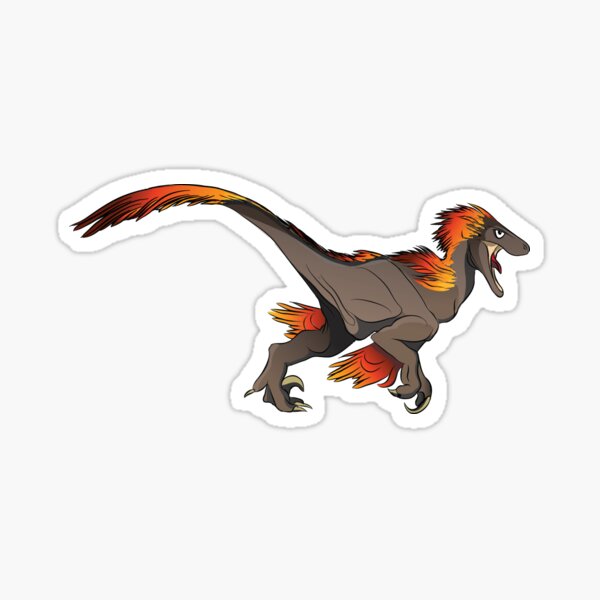 "Velociraptor (Feathered "Swift Thief" Theropod Dinosaur)" Sticker for ...
