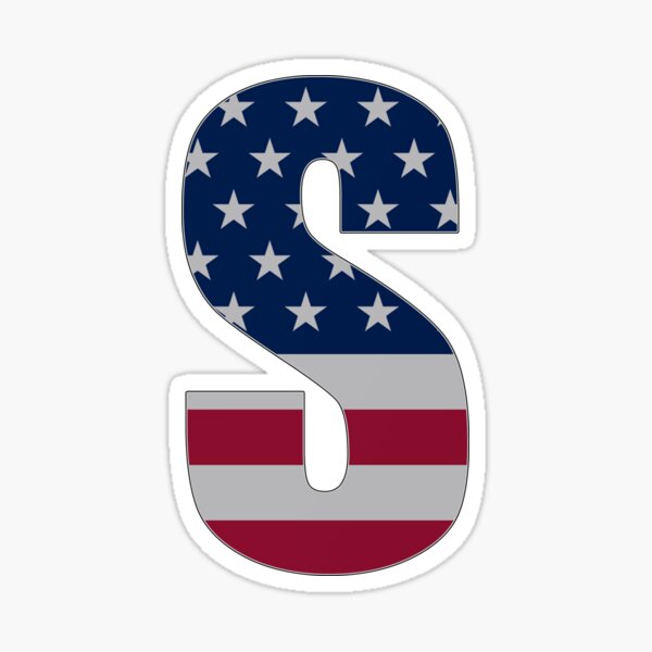 "US Flag Monogram Letter "S" 4th July Stars Stripes" Sticker for Sale ...