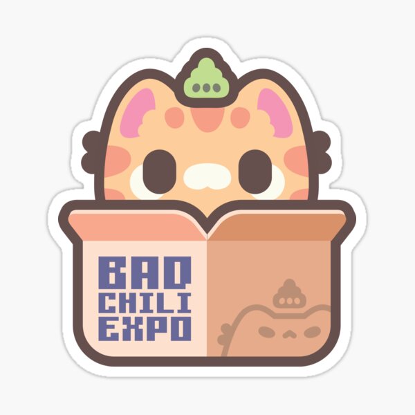 "BadChiliExpo Kawaii Cat in a Box - Iggy" Sticker for Sale by ...