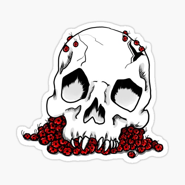 "Ladybug madness skull" Sticker for Sale by Lidibugg | Redbubble