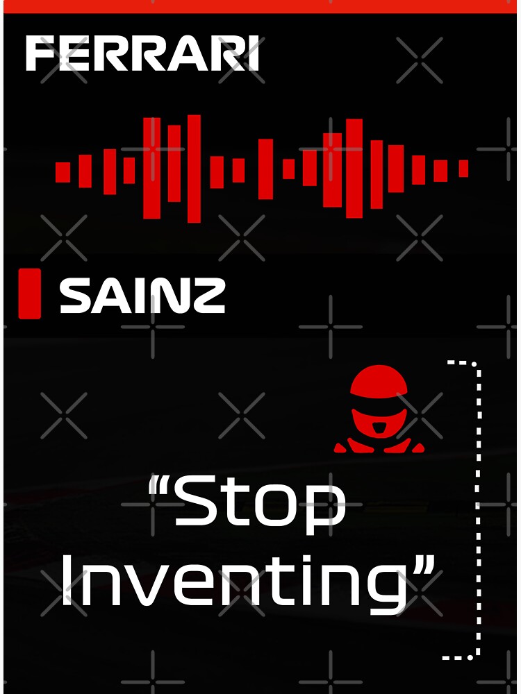 "Carlos Sainz Radio Silverstone 2022 - " Stop inventing "" Sticker for ...