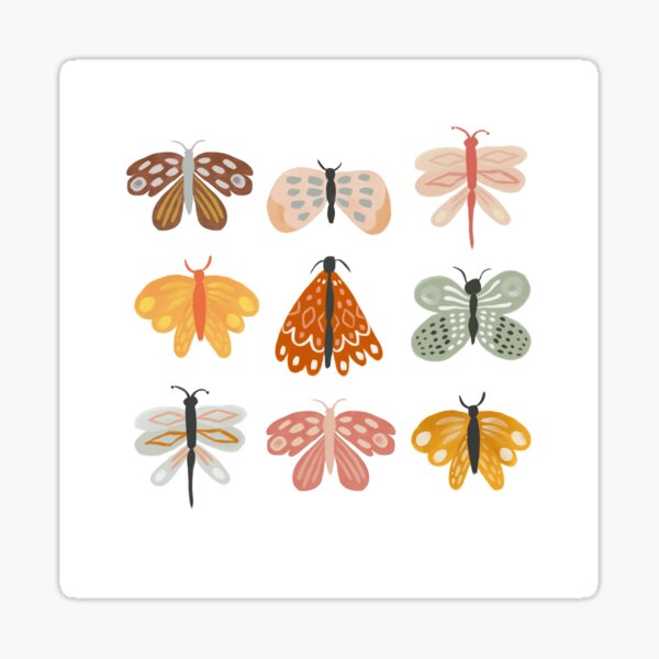 "Boho butterflies pattern in pastel colors" Sticker for Sale by ...