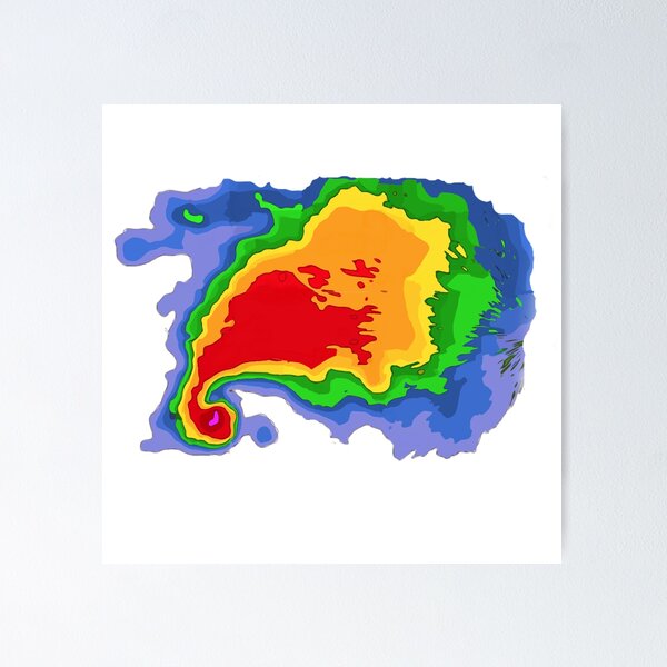 "Supercell Radar Hook Echo 2" Poster for Sale by Asa Schlobohm | Redbubble