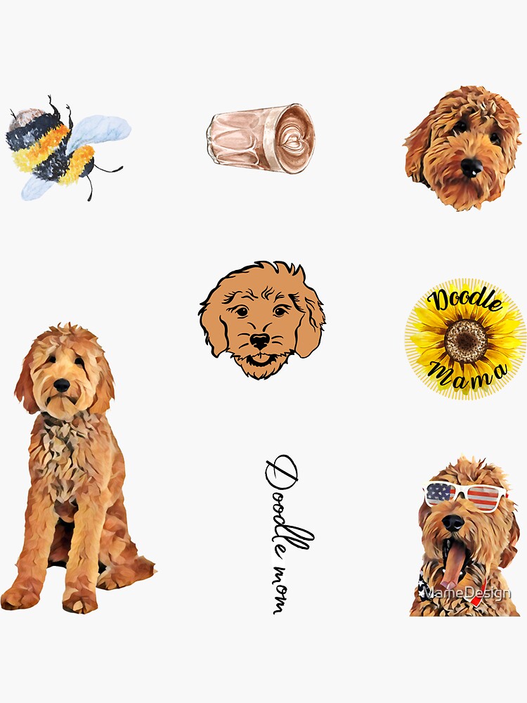 "Goldendoodle sticker sheet" Sticker for Sale by MameDesign | Redbubble