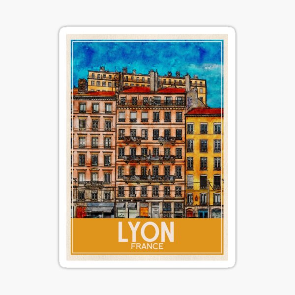 "Lyon France Travel Art" Sticker for Sale by inifahruali | Redbubble