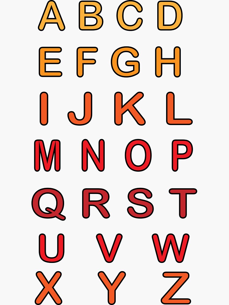 "A B C D, Alphabet sticker" Sticker for Sale by DeMagiiic | Redbubble