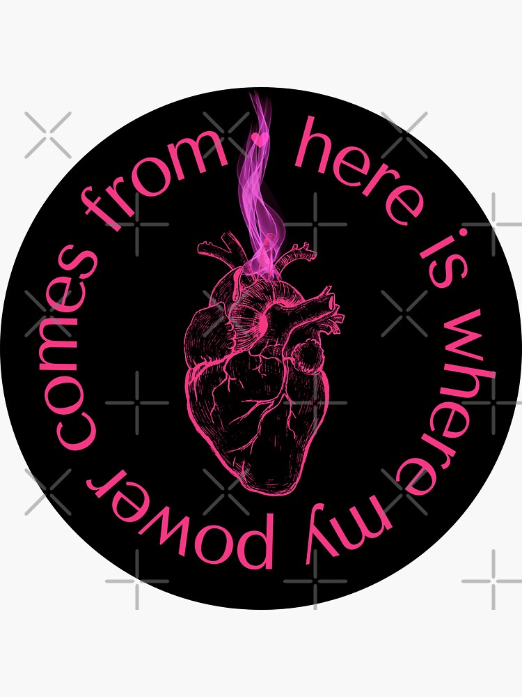 "Fluorescent Pink Anatomical Heart Power T-shirt" Sticker for Sale by ...