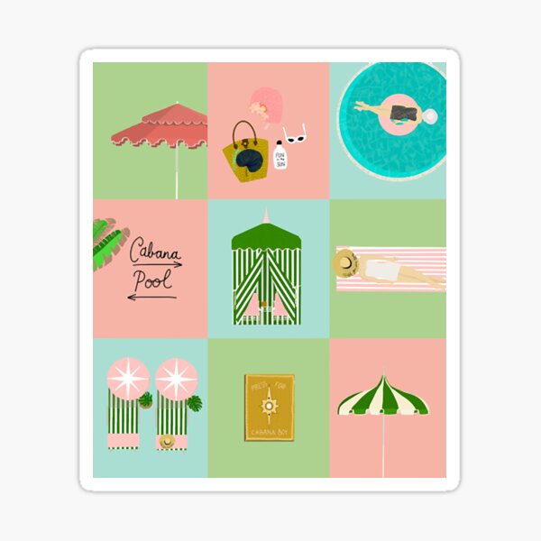 "Cabana Color block vertical " Sticker for Sale by TimothyCa87133 ...