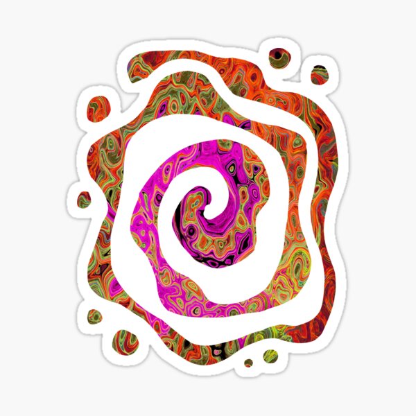 "Hot Pink Groovy Abstract Retro Liquid Swirl" Sticker for Sale by ...