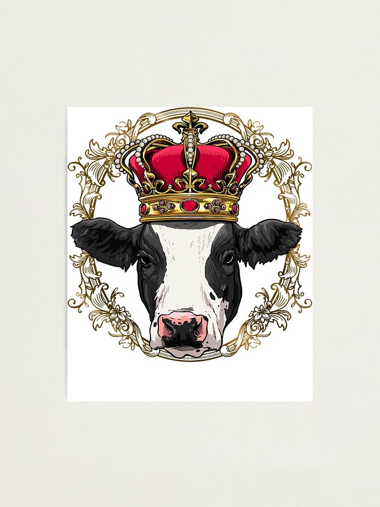 Impression photo « Vache Mooey King Cow Wearing Crown Queen Vache ...