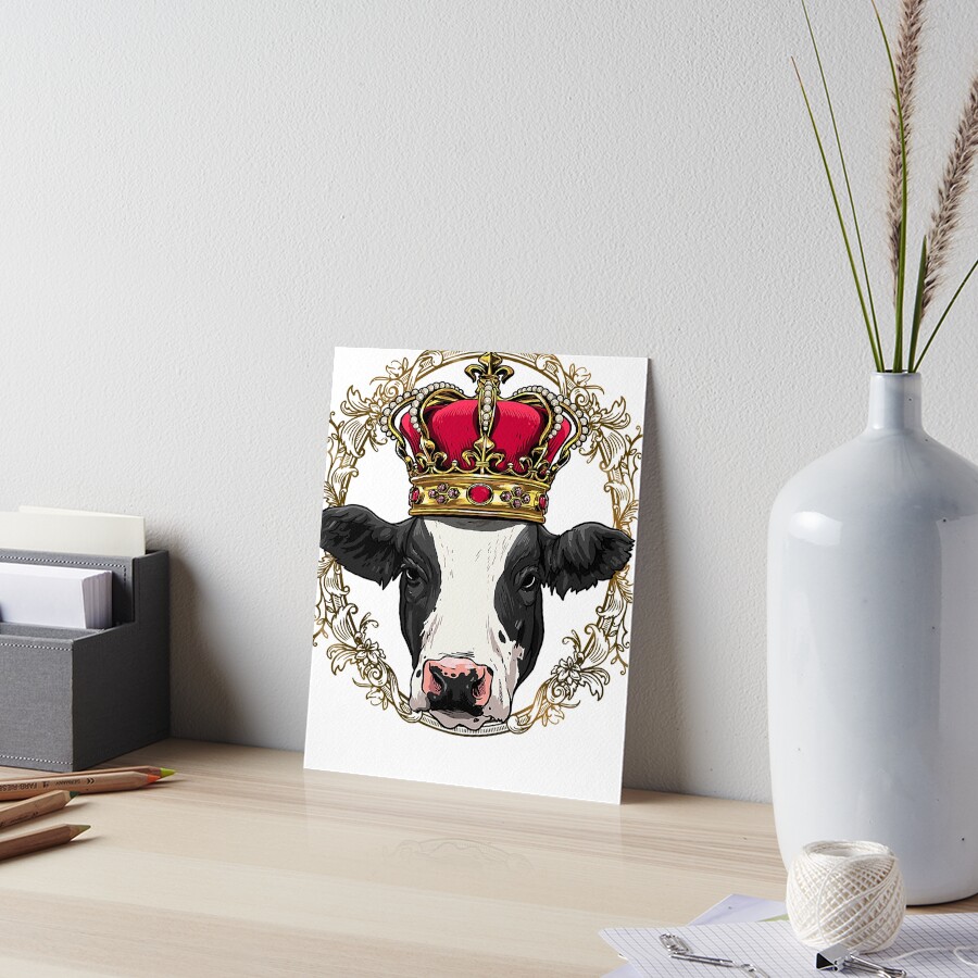 "Cow Mooey King Cow Wearing Crown Queen Cow Animal 194 Cows Heifer ...